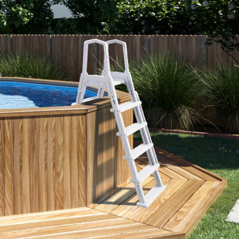 XtremepowerUS Sunny Side 6.5 ft Adjustable Pool Ladder for Above Ground Pools Reviews Wayfair